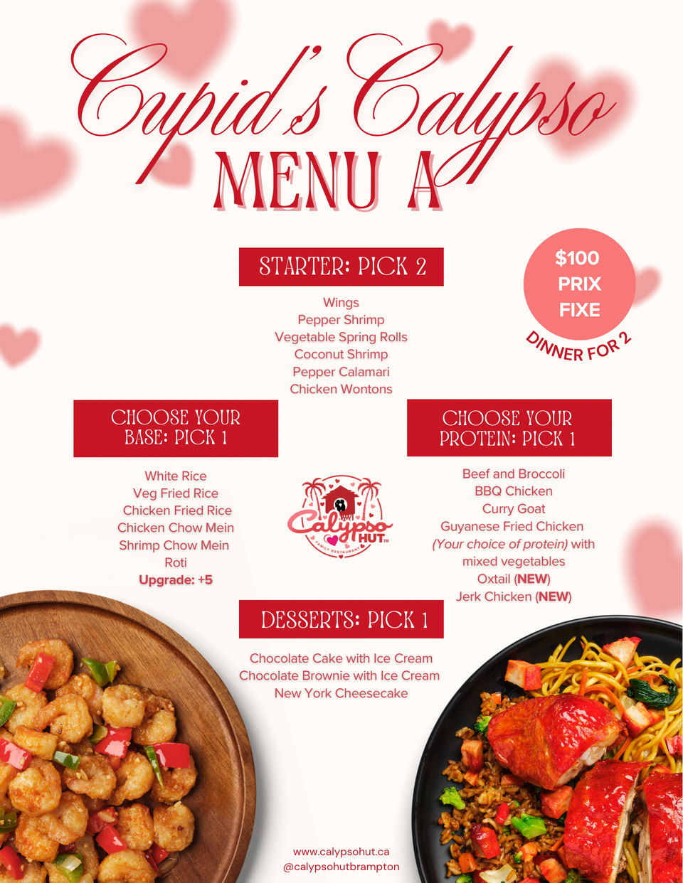 Valentine's Day Menu – Calypso Hut